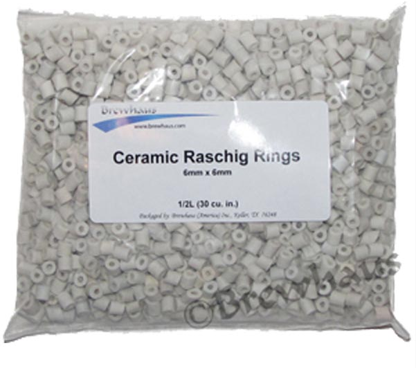 Ceramic Raschig Rings - Beer Wine Hobby Store View